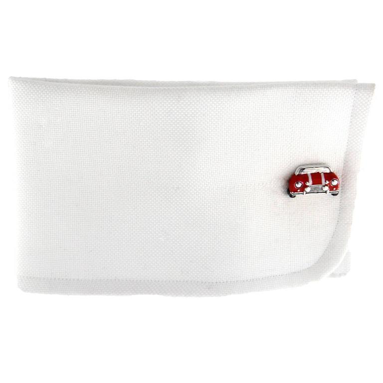 Jona Sterling Silver Red and White Enamel Classic Mini Car Cufflinks ...