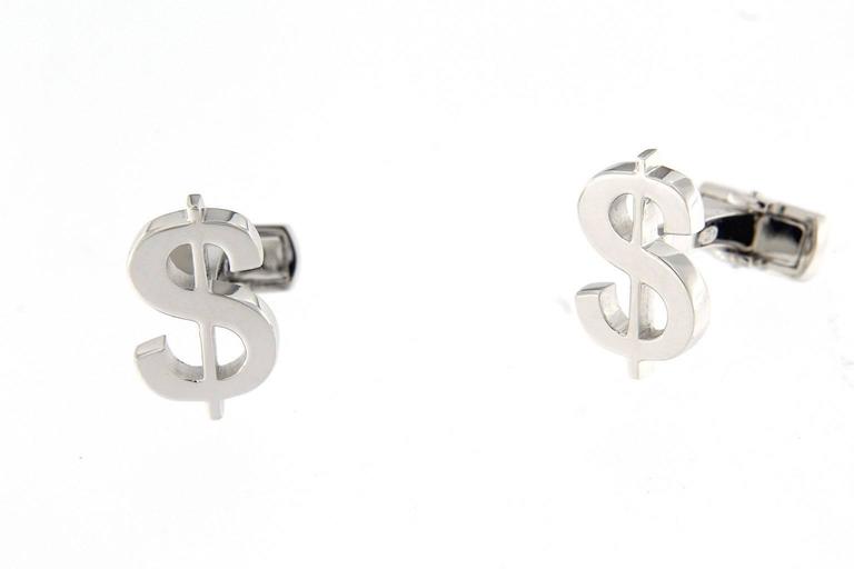Alex Jona Sterling Silver Dollar $ Cufflinks For Sale at 1stDibs