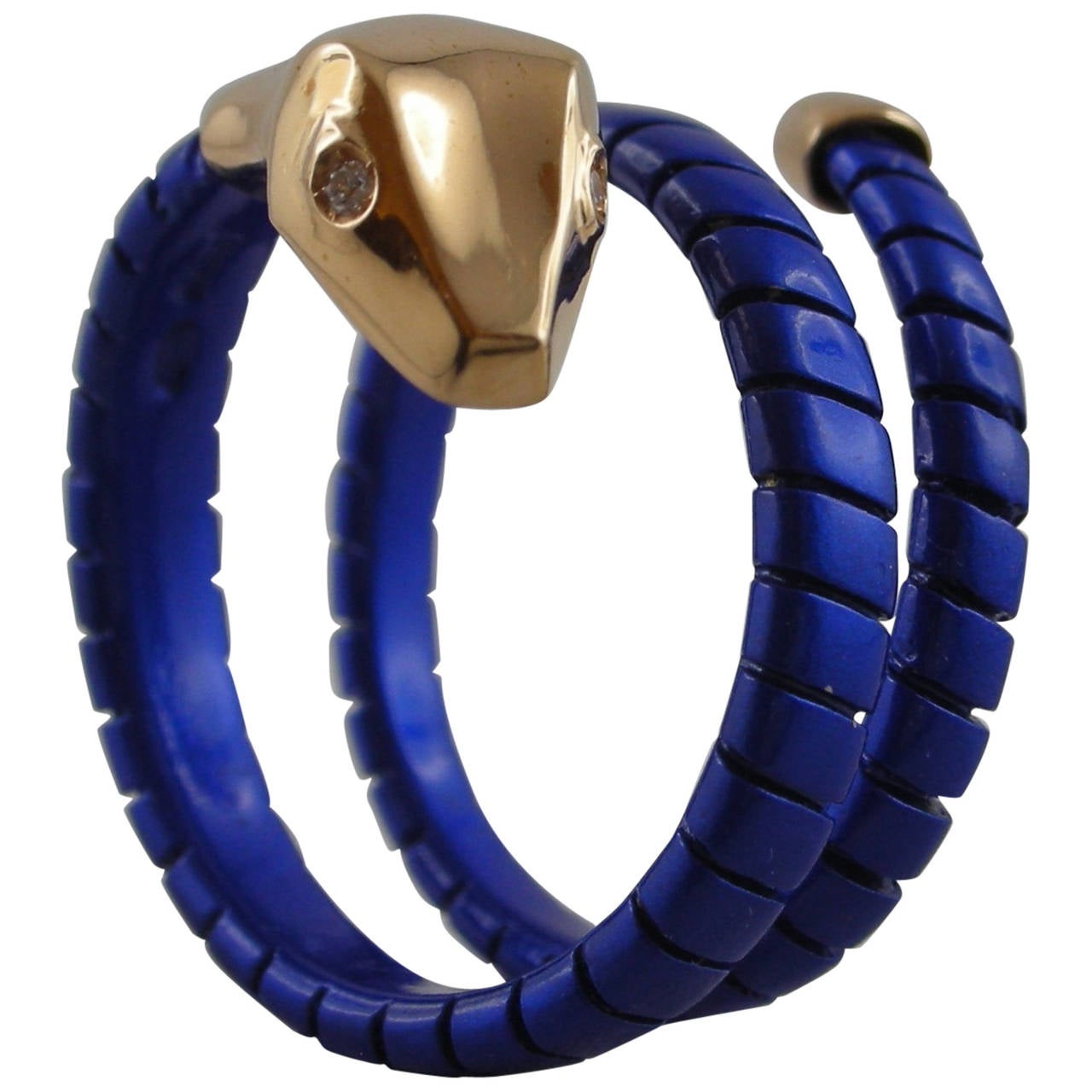 Jona Silver Gold Coil Snake Ring at 1stDibs