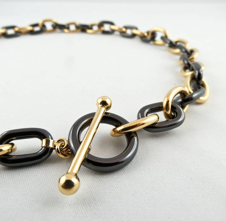 Jona High-Tech Black Ceramic Gold Chain Necklace at 1stDibs | ceramic ...