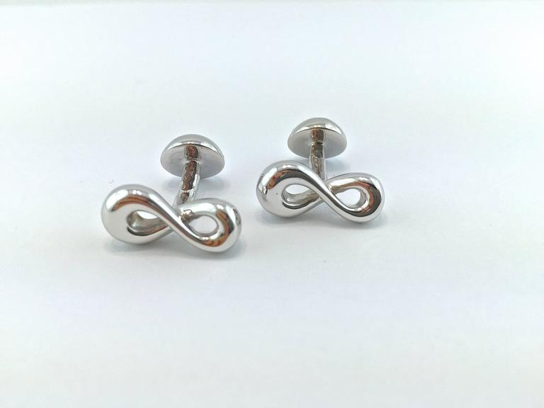 Alex Jona Sterling Silver Infinity Cufflinks For Sale at 1stDibs