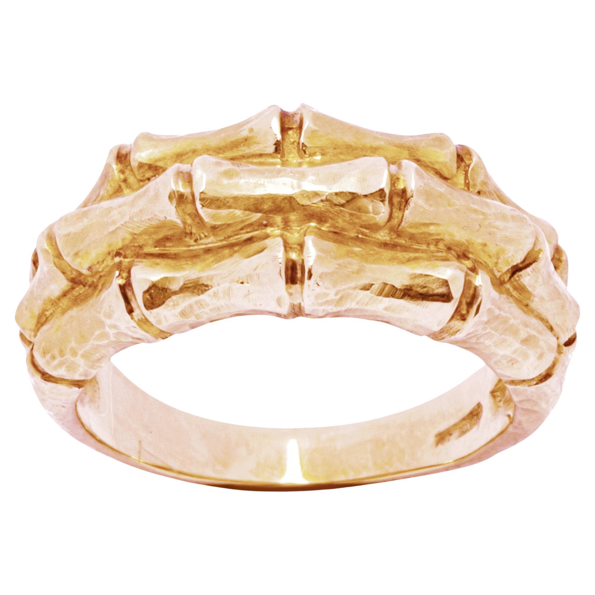 Alex Jona Bamboo 18 Karat Yellow Gold Band Ring For Sale at 1stDibs