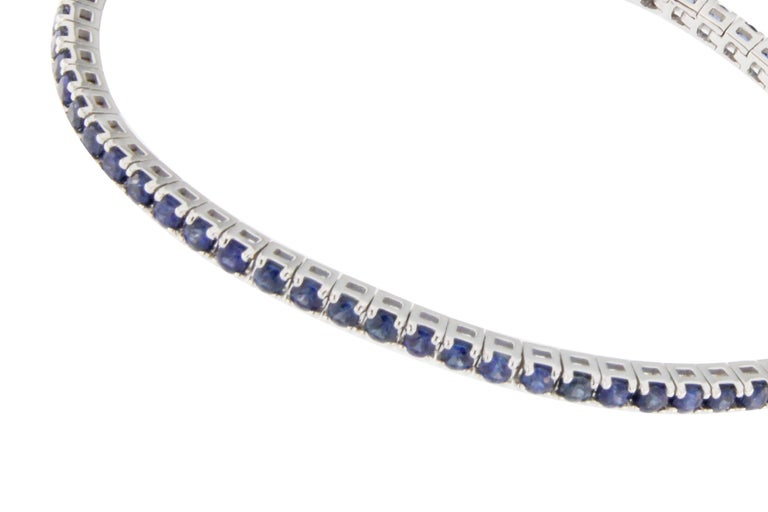 Jona Blue Sapphire 18 Karat White Gold Tennis Bracelet For Sale at 1stDibs
