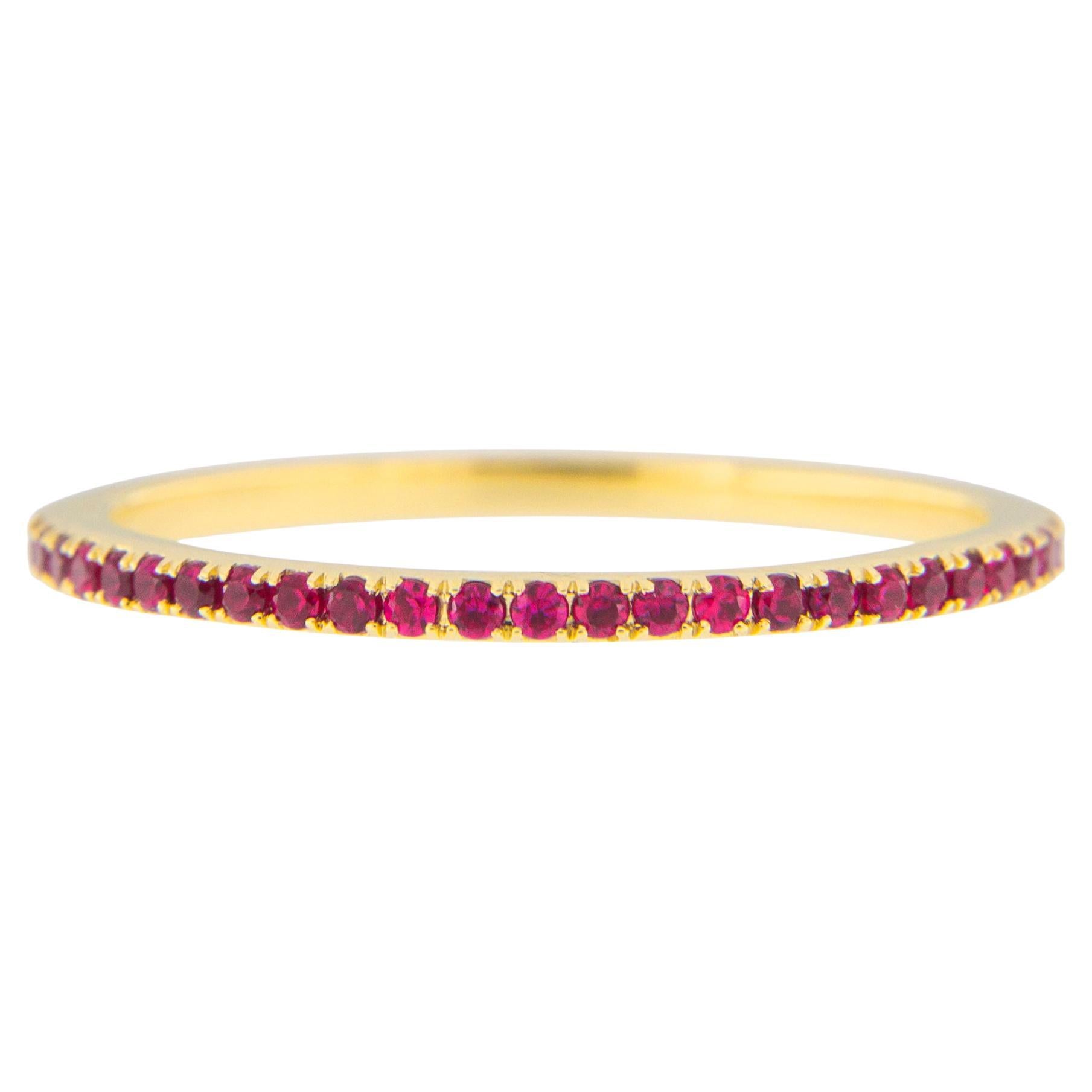 14 Karat Yellow Gold Ruby Eternity Band For Sale at 1stDibs | ruby ...