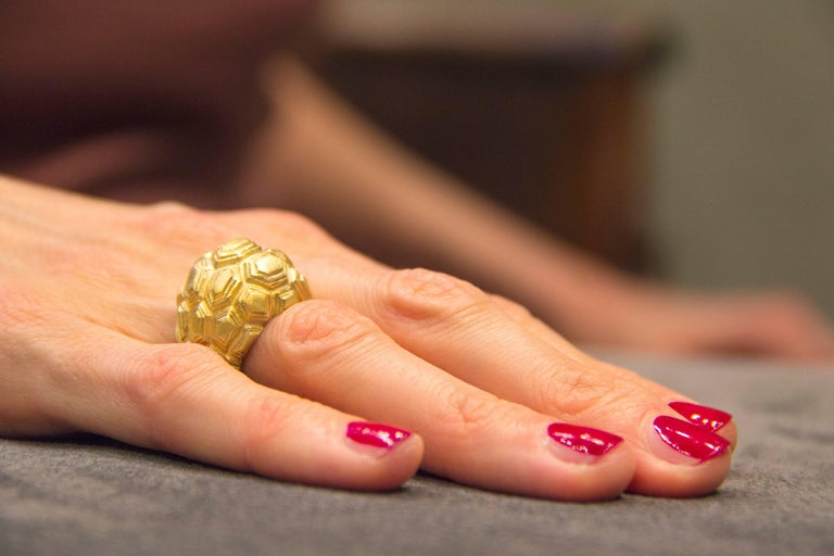 Alex Jona Testudo 18 Karat Yellow Gold Dome Ring at 1stDibs
