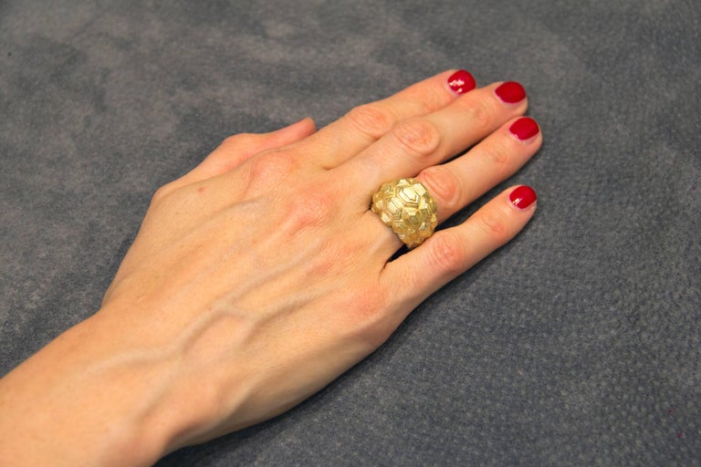 Alex Jona Testudo 18 Karat Yellow Gold Dome Ring at 1stDibs
