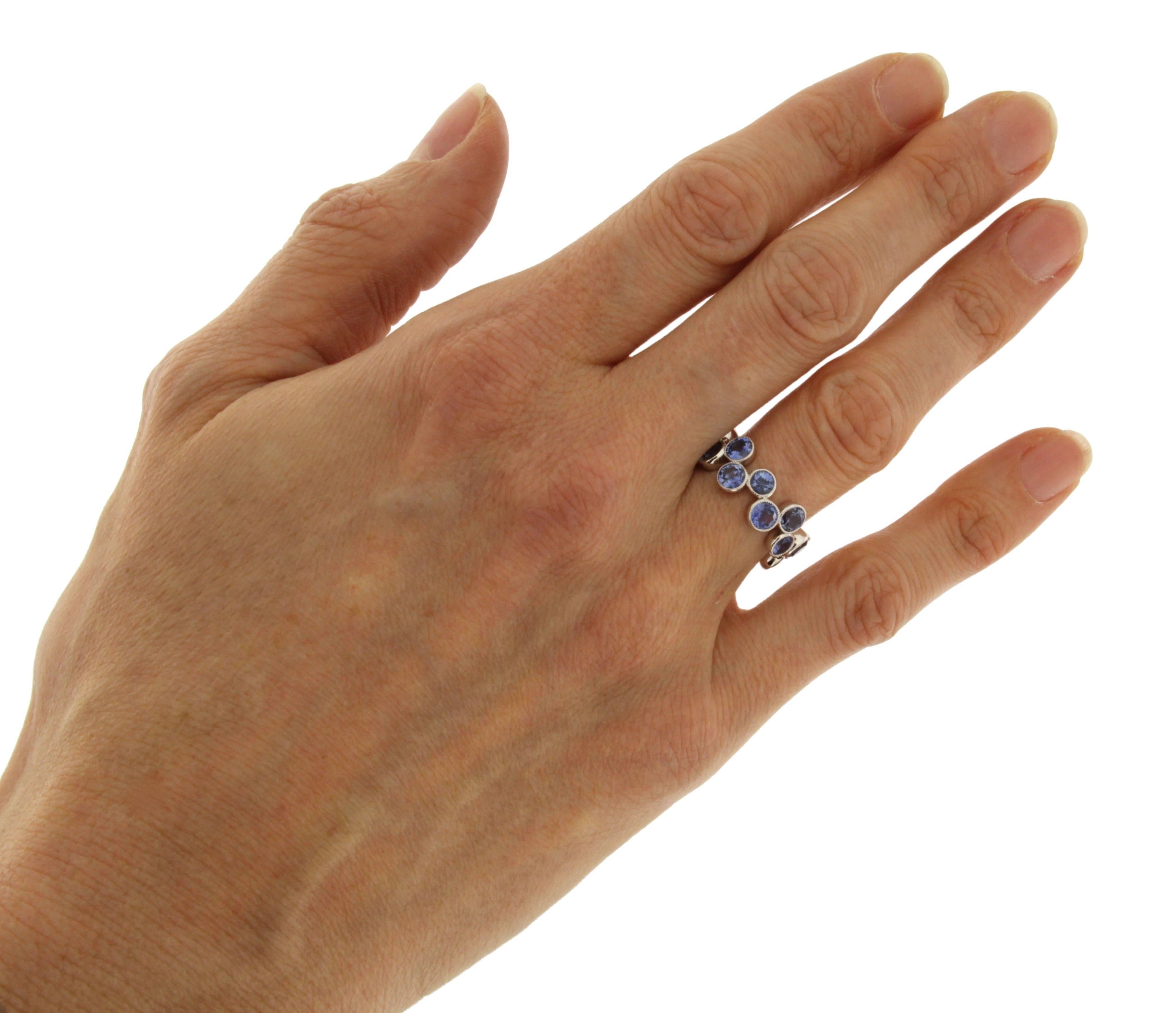 Jona Blue Sapphire Gold Eternity Band Ring at 1stDibs