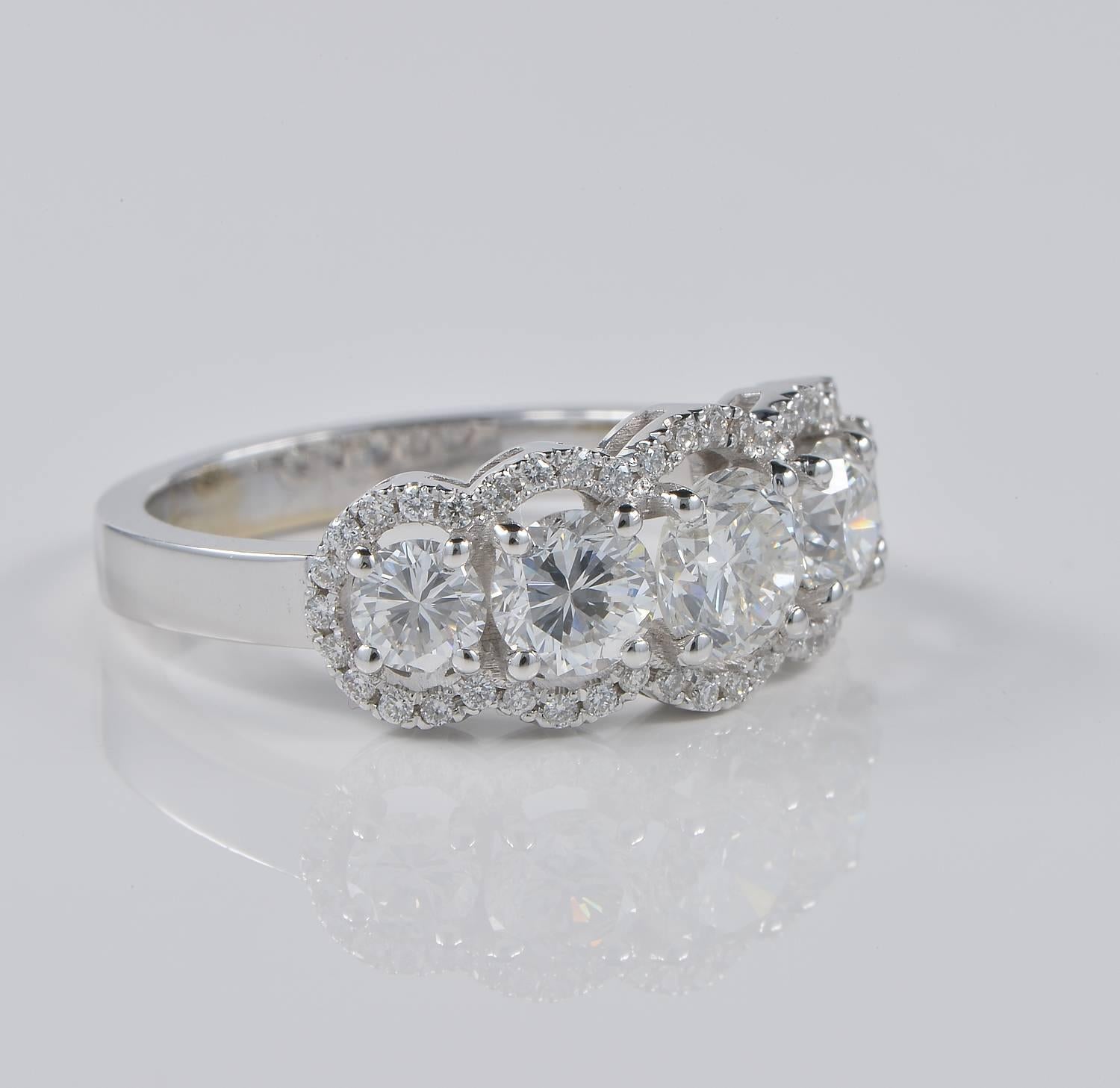 Luxury Contemporary 2.60 Carat Diamond Five-Stone Ring For Sale at ...
