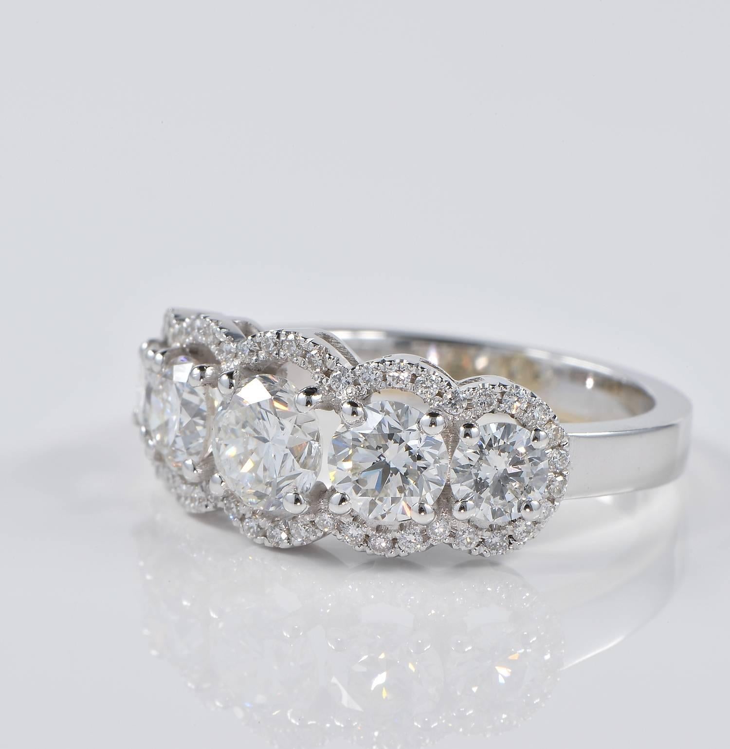 Luxury Contemporary 2.60 Carat Diamond Five-Stone Ring For Sale at ...