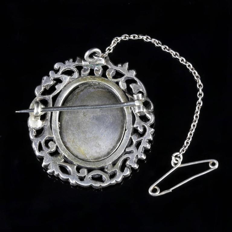 Antique Georgian Paste Stones Sterling Silver Miniature Brooch For Sale ...