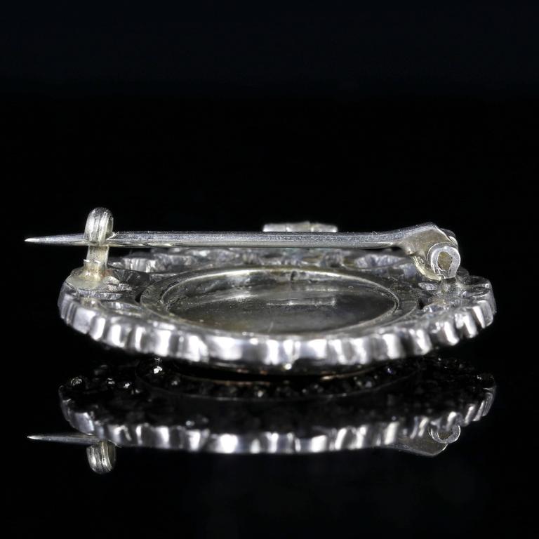 Antique Georgian Paste Stones Sterling Silver Miniature Brooch For Sale ...