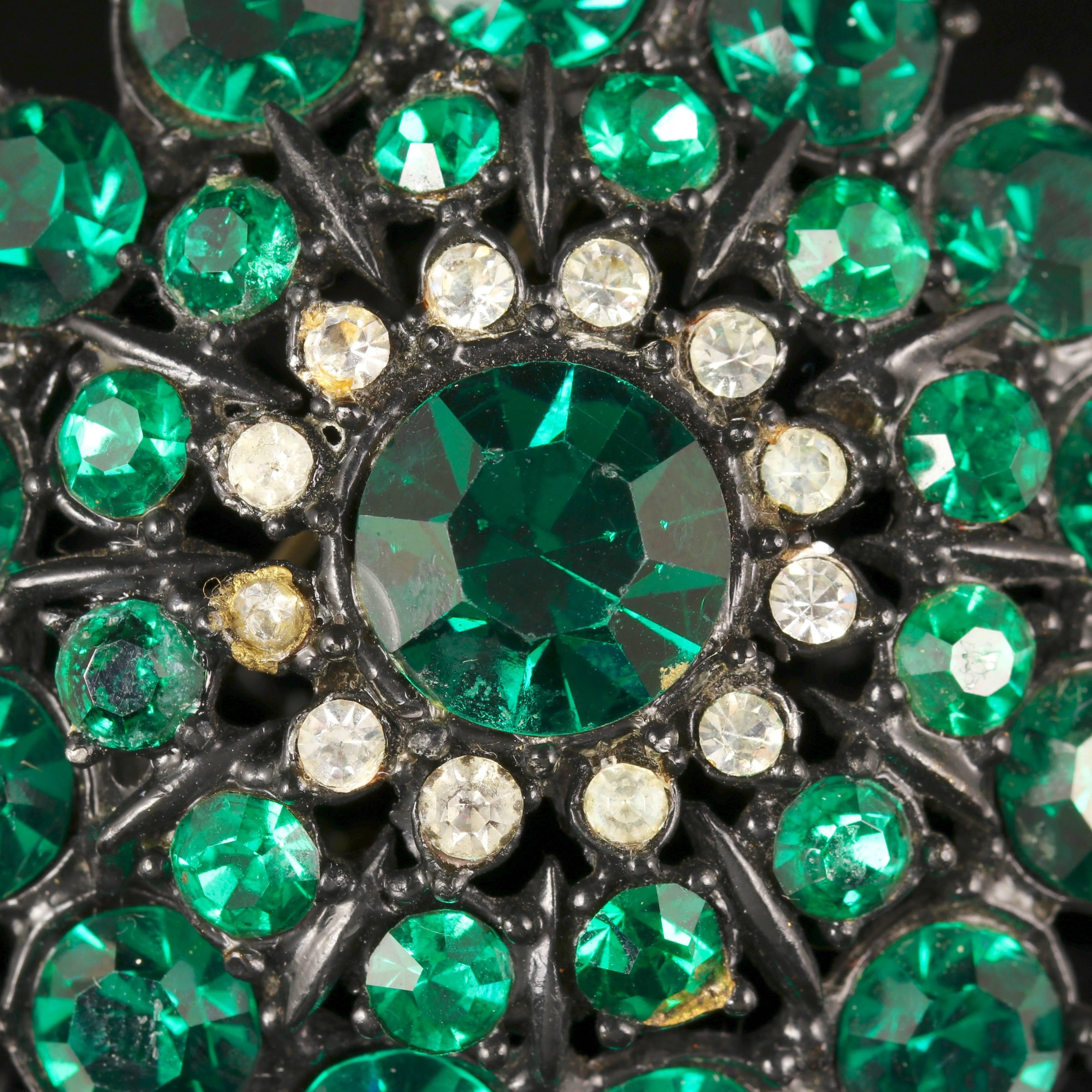 Antique Green Paste Costume Brooch, circa 1950 at 1stDibs | green ...
