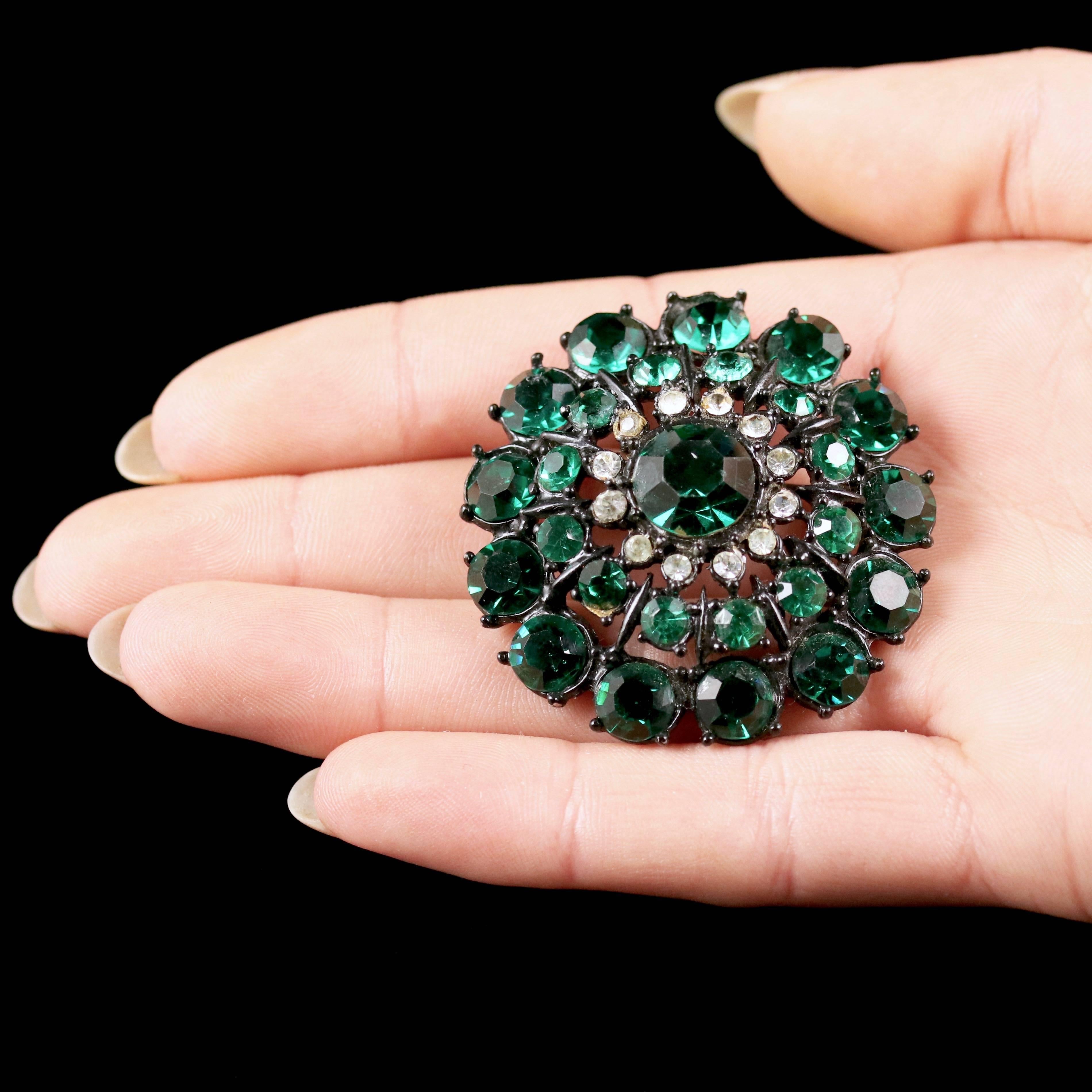 Antique Green Paste Costume Brooch, circa 1950 at 1stDibs | green ...