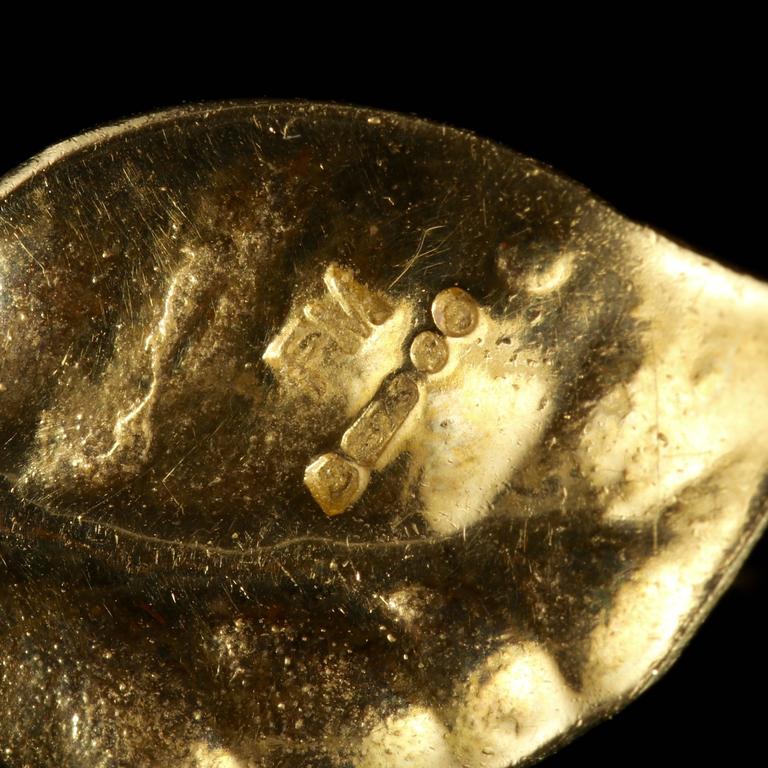 Antique Victorian Lady Bird Gold Leaf Pendant at 1stDibs