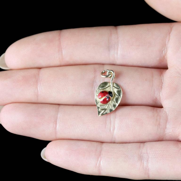 Antique Victorian Lady Bird Gold Leaf Pendant at 1stDibs