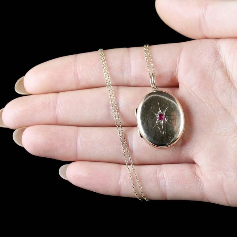 Antique Victorian Ruby Gold Locket and Chain, circa 1900 at 1stDibs ...