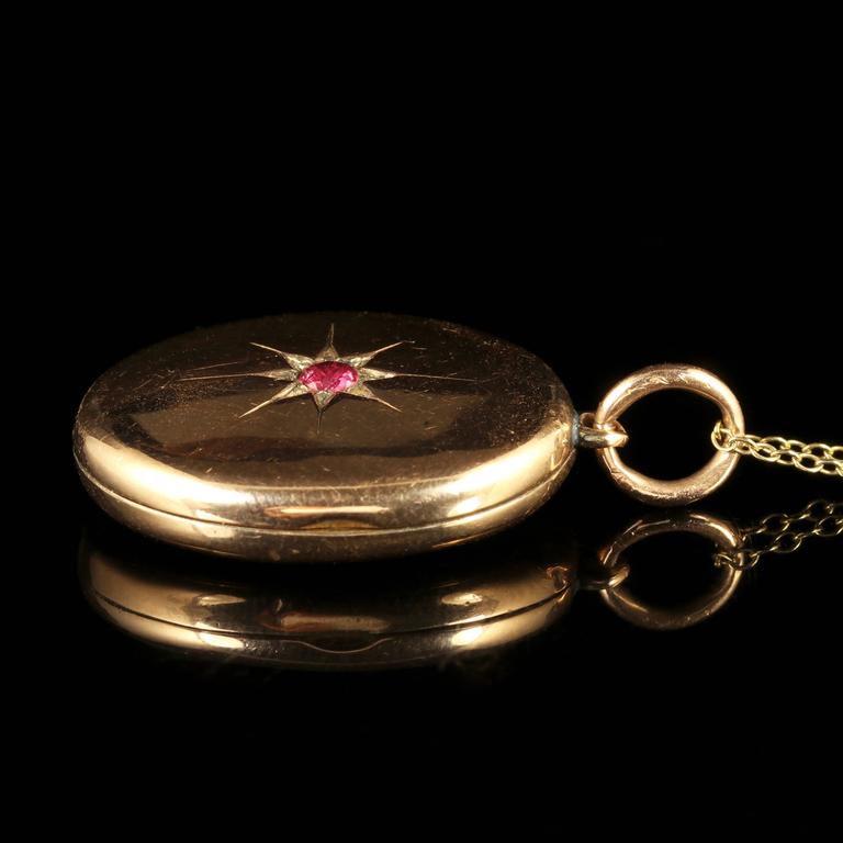Antique Victorian Ruby Gold Locket and Chain, circa 1900 at 1stDibs ...