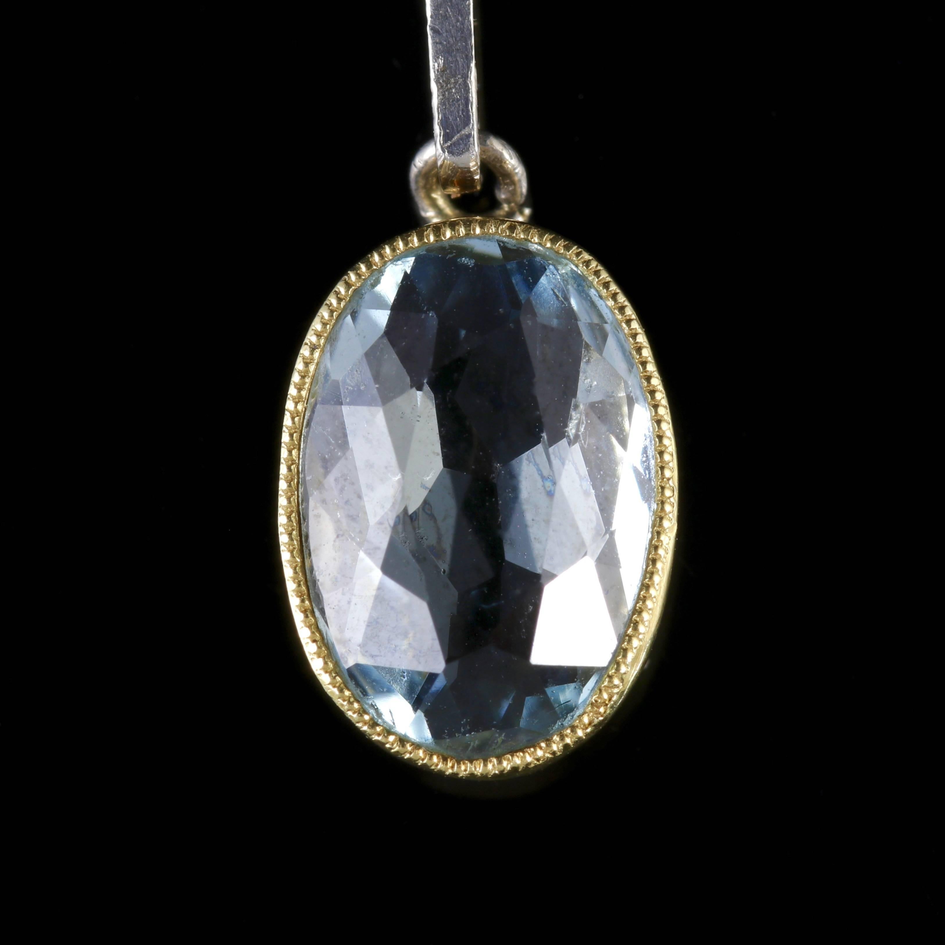 Antique Edwardian Aquamarine Gold Pendant on Chain For Sale at 1stDibs ...