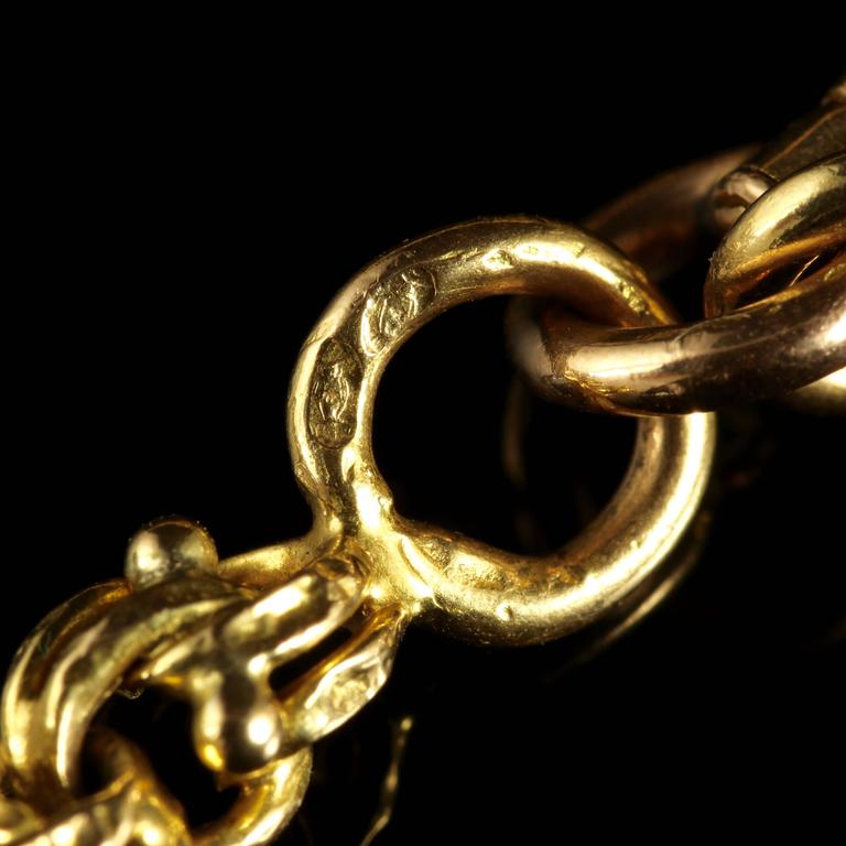 Antique Victorian French Long Gold Guard Necklace 18 Carat Solid Gold ...