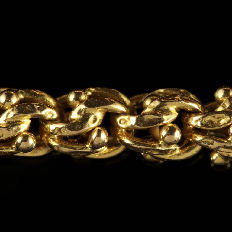 Antique Victorian French Long Gold Guard Necklace 18 Carat Solid Gold ...