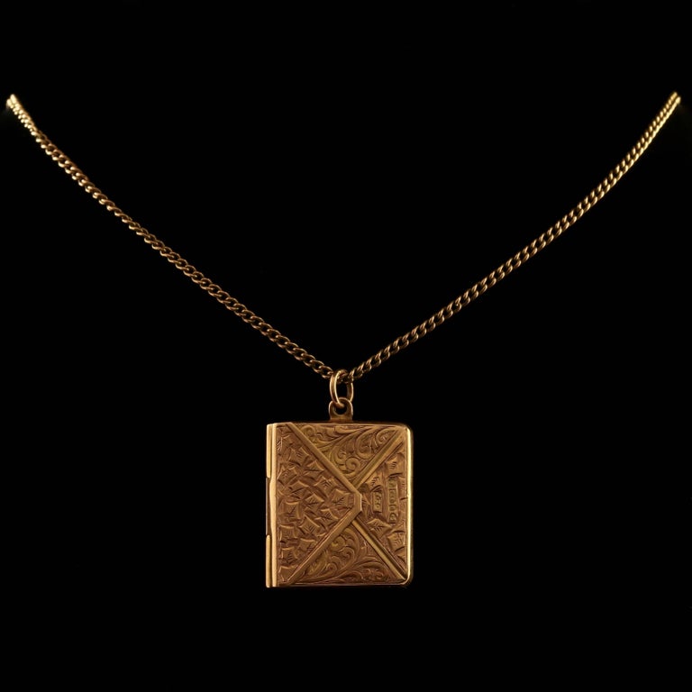 Antique Victorian Rose Gold Stamp Case and Chain Dated Chester, 1909 at ...