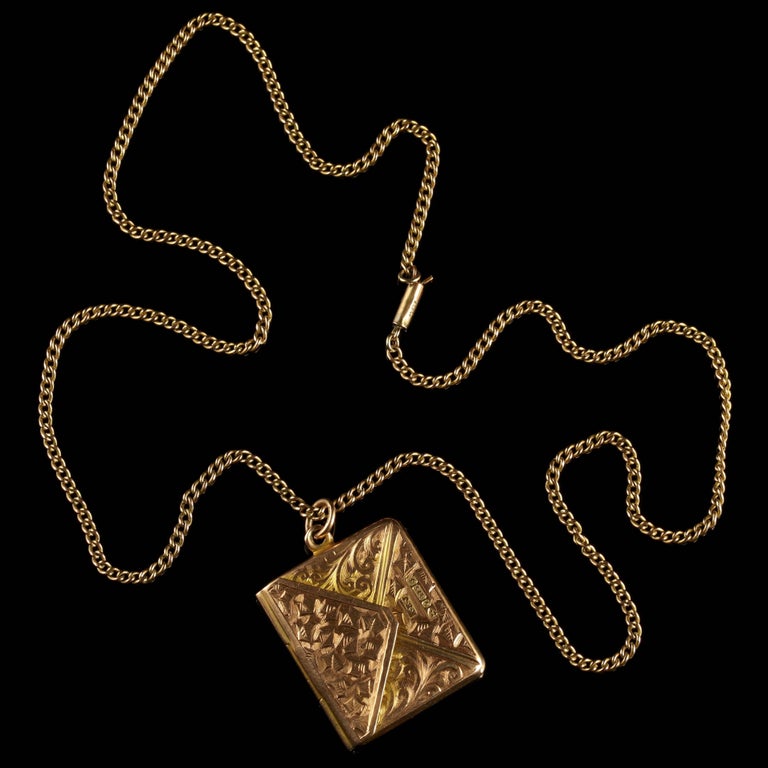 Antique Victorian Rose Gold Stamp Case and Chain Dated Chester, 1909 at ...