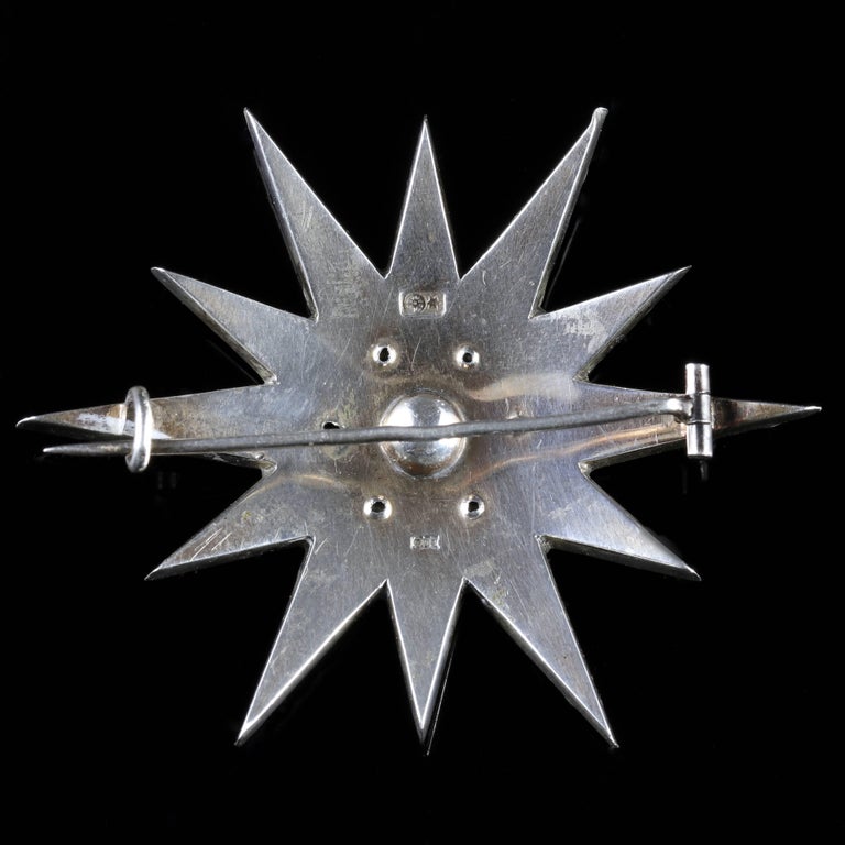 Antique Victorian Silver Paste Star Brooch, circa 1880, Russian at ...