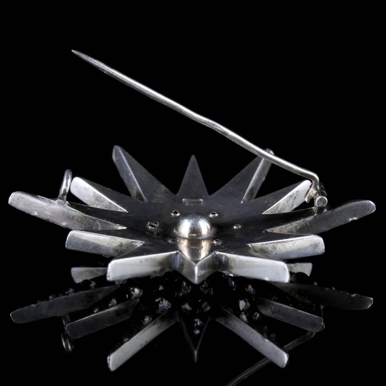 Antique Victorian Silver Paste Star Brooch, circa 1880, Russian at ...