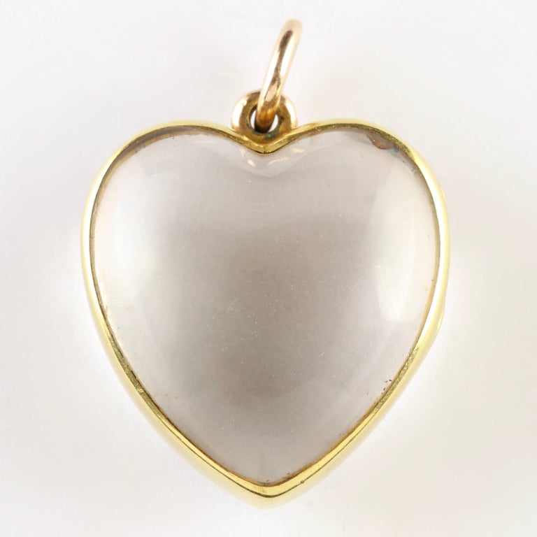 Antique Victorian Boxed Heart Locket Rock Crystal 15 Carat Gold at 1stDibs