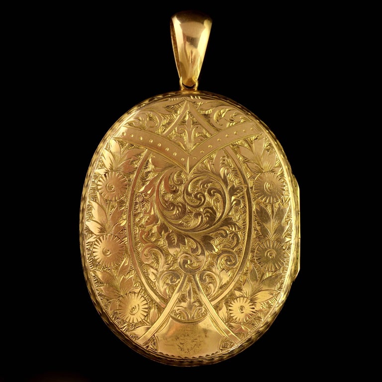 Antique Victorian Large Gold Mourning Locket, circa 1880 at 1stDibs ...