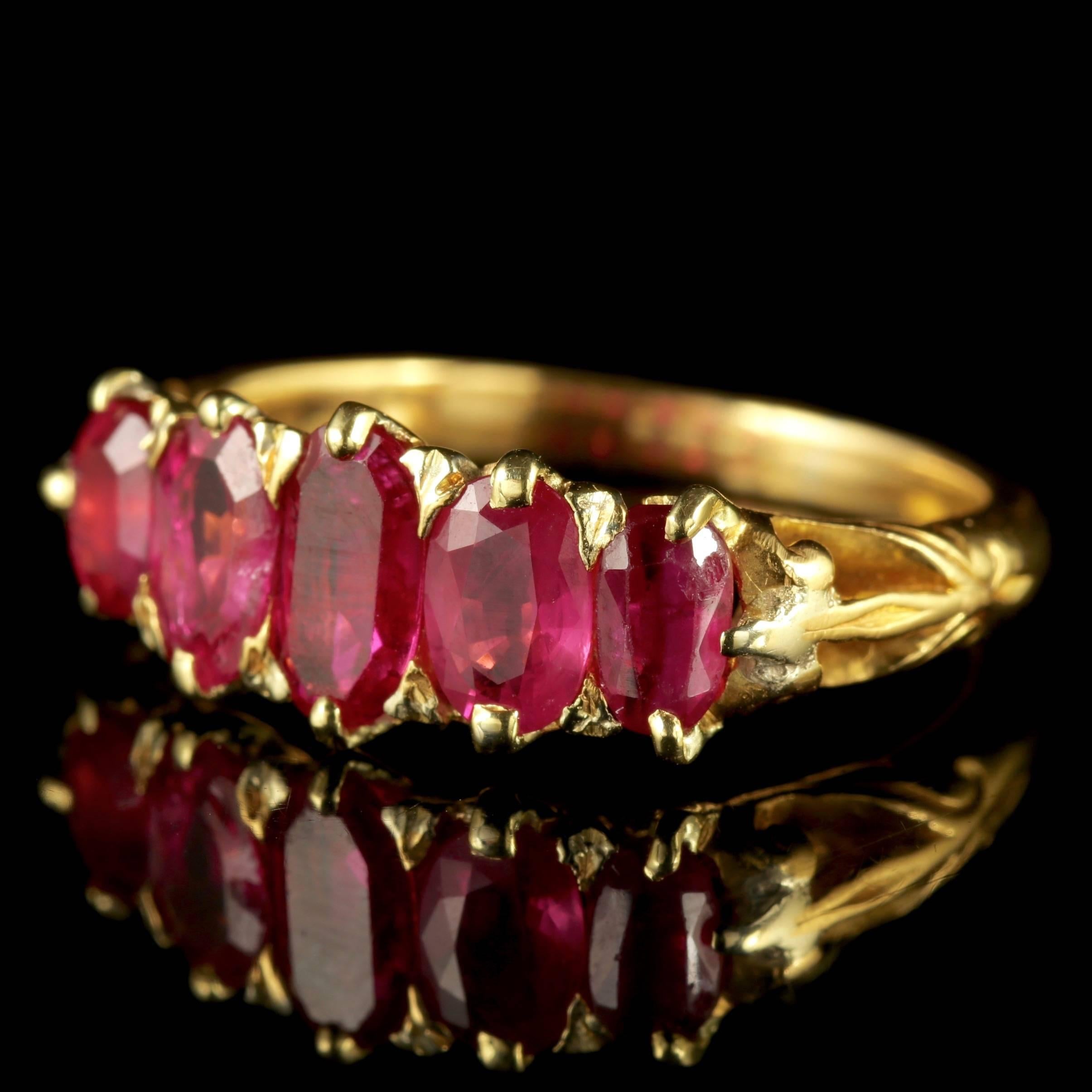Antique Victorian Natural Burmese Ruby Ring 18 Carat Gold, circa 1900 ...