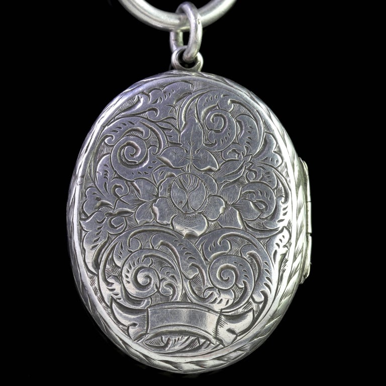 Antique Victorian Sterling Silver Locket Collar, circa 1900 For Sale at ...
