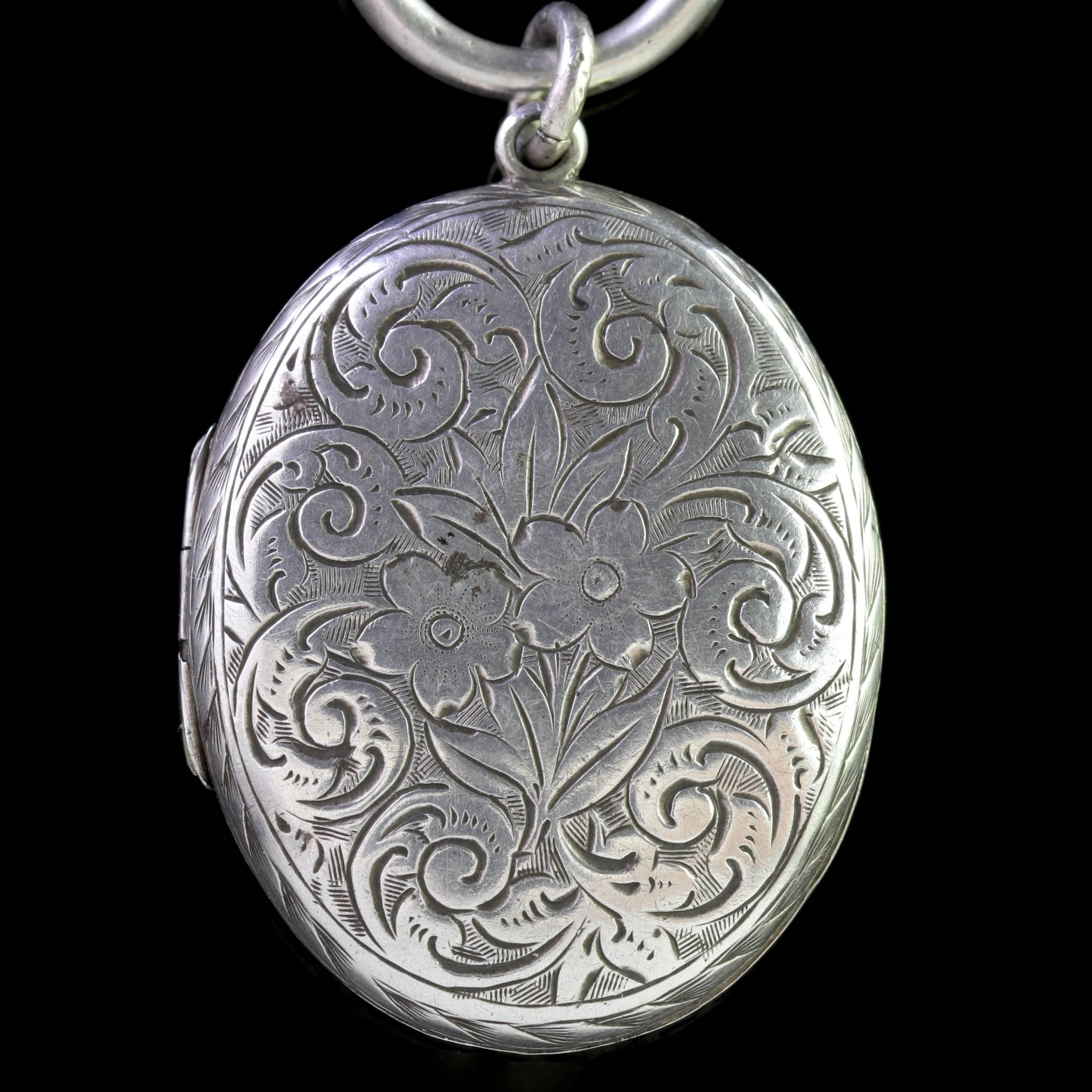 Antique Victorian Sterling Silver Locket Collar, circa 1900 For Sale at ...