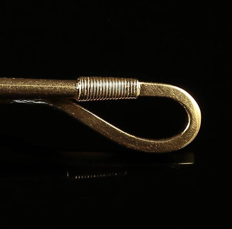 Antique Fox and Riding Crop Yellow Gold Hunting Pin circa 1900 at 1stdibs