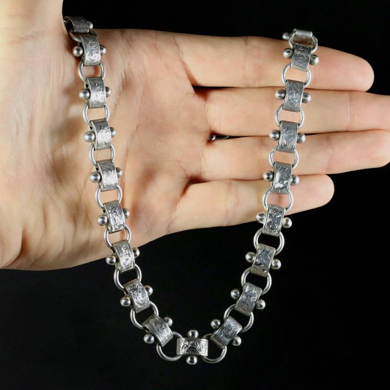 Antique Victorian Silver Collar Necklace, circa 1880 at 1stDibs ...