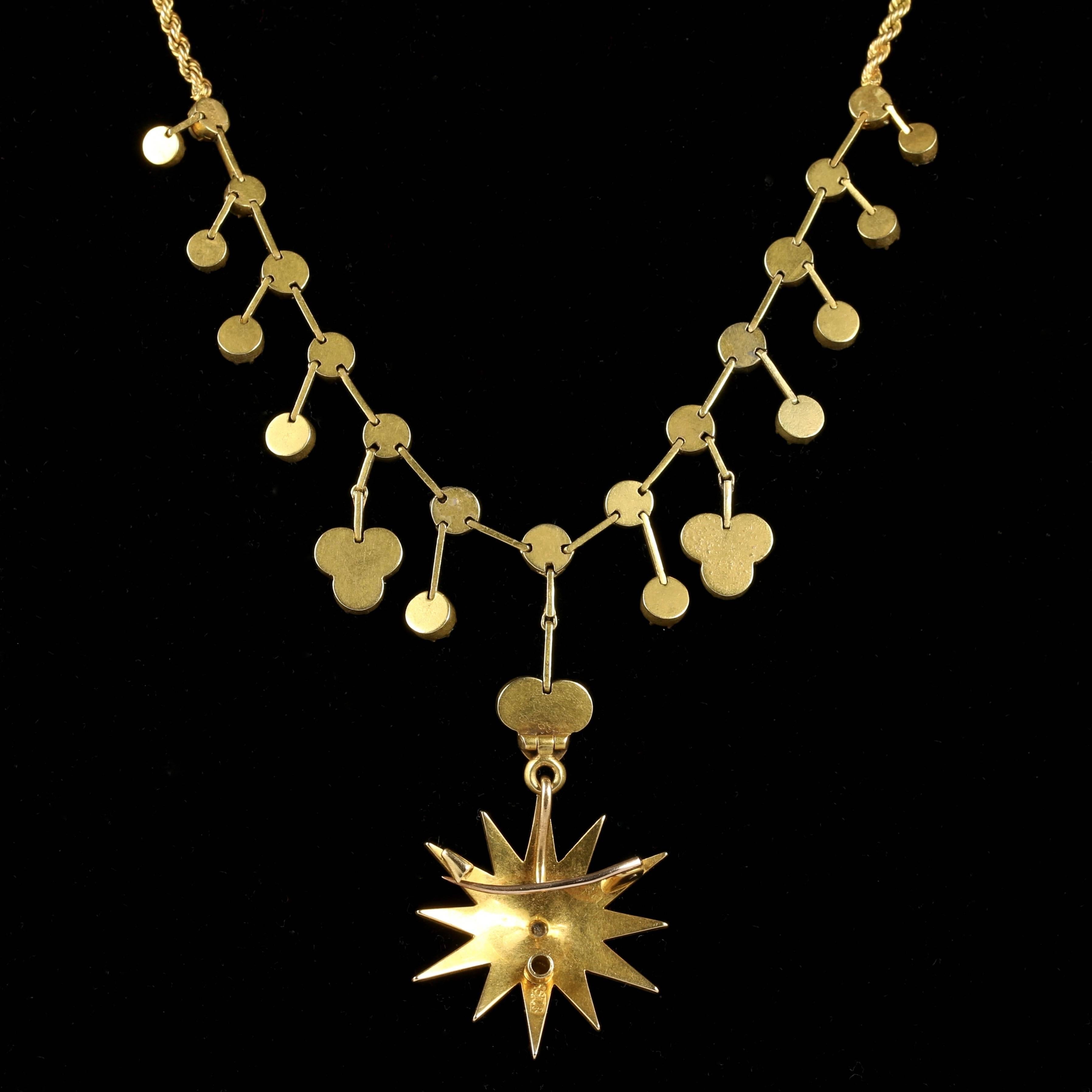 Antique Victorian Pearl Diamond Necklace 15 Carat Gold For Sale at ...