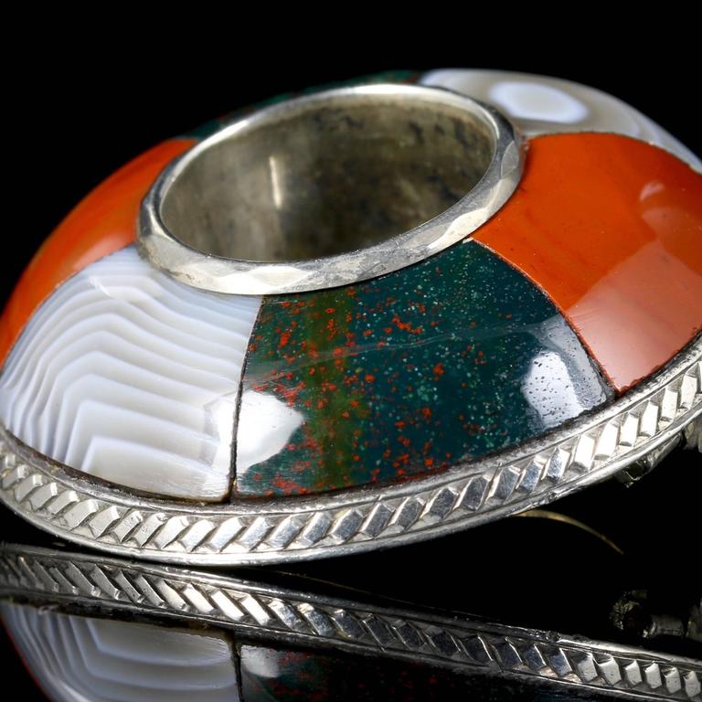 Antique Victorian Scottish Agate Brooch Plaid Agates For Sale at ...