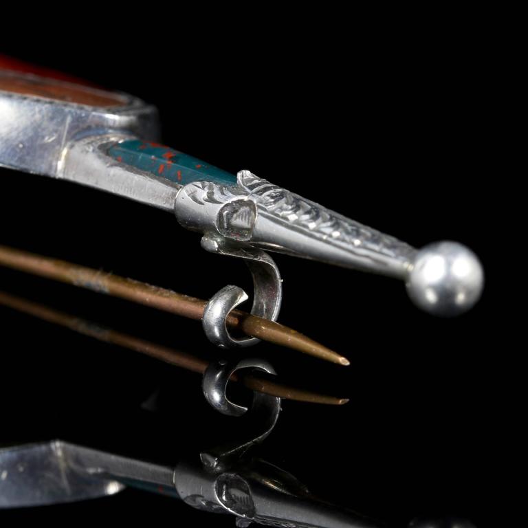 Antique Victorian Scottish Dirk Dagger Brooch Dated 1873 at 1stDibs