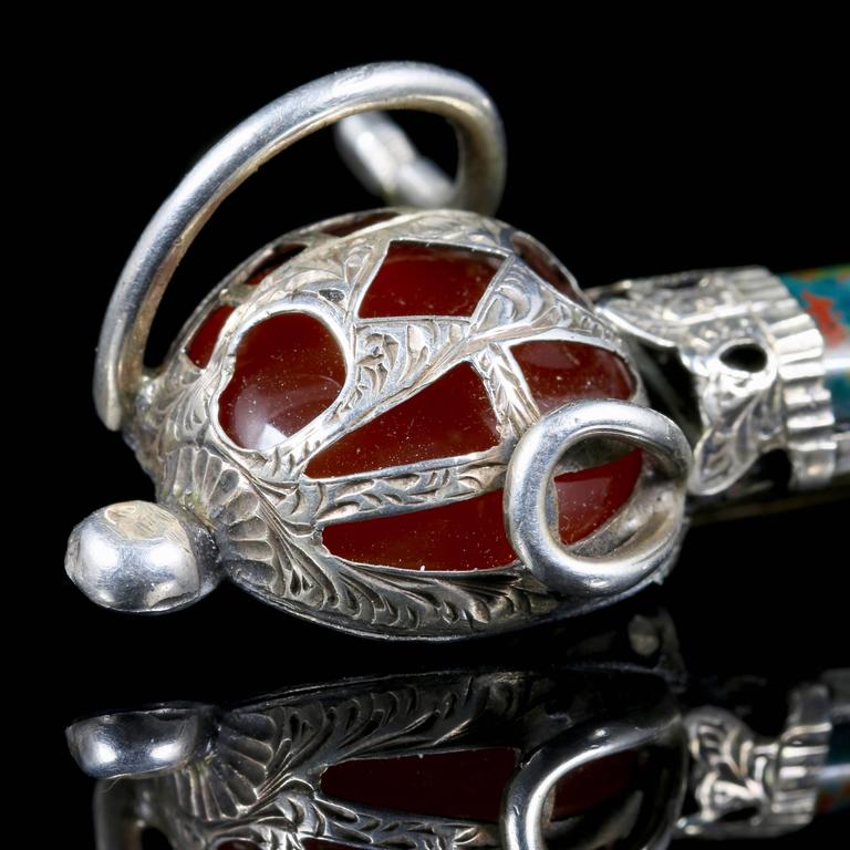 Antique Victorian Scottish Dirk Dagger Brooch Dated 1873 at 1stDibs
