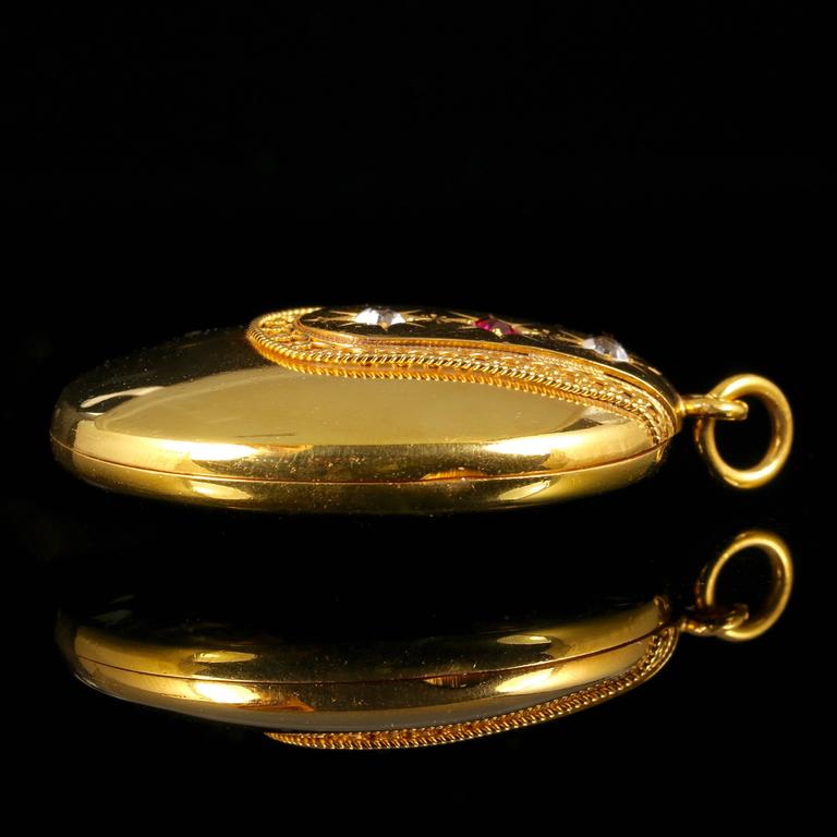 Antique Victorian Large Locket Paste Stones, circa 1900 at 1stDibs