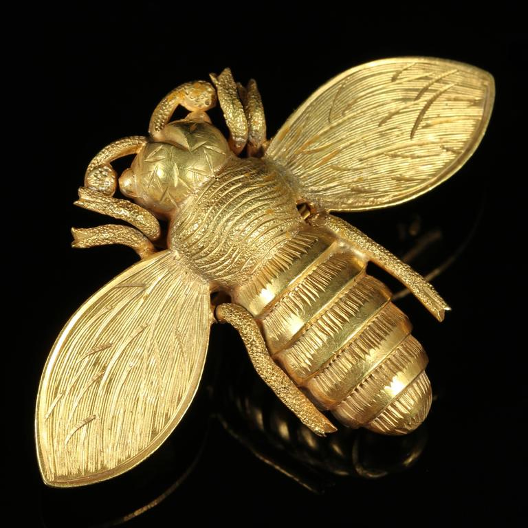 Antique Victorian Large Gold Bumble Bee Brooch at 1stDibs | large ...