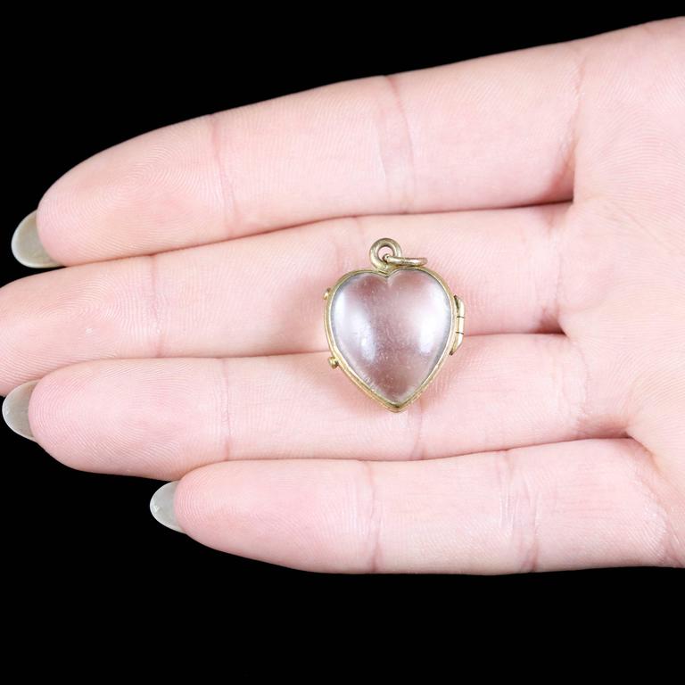 Antique Victorian Crystal Heart Locket, circa 1880 at 1stDibs