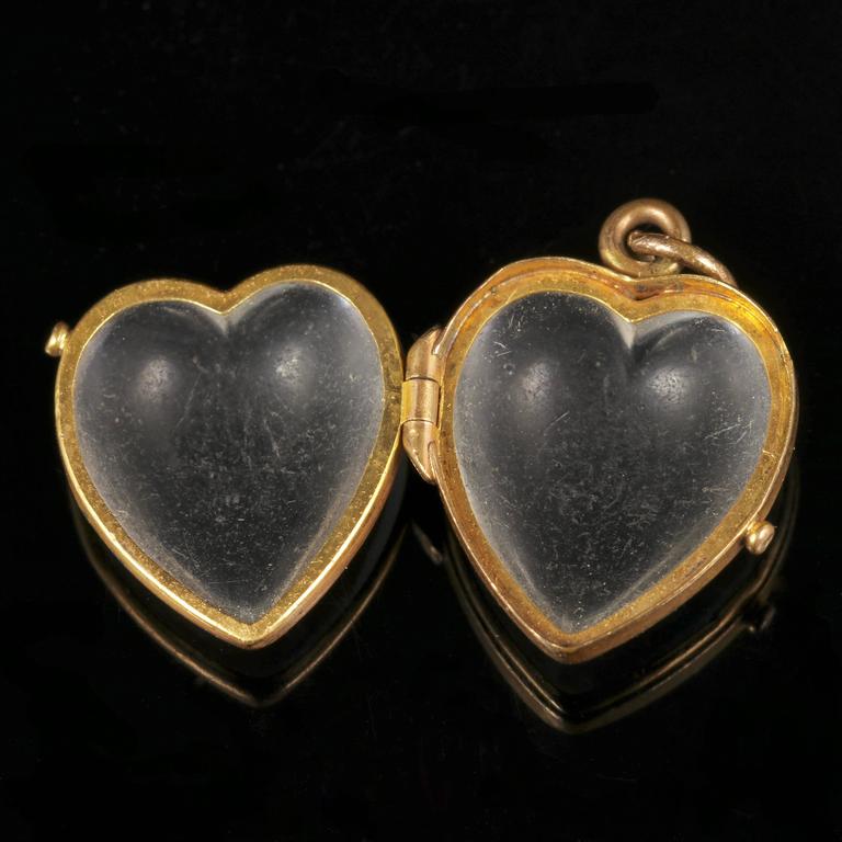 Antique Victorian Crystal Heart Locket, circa 1880 at 1stDibs
