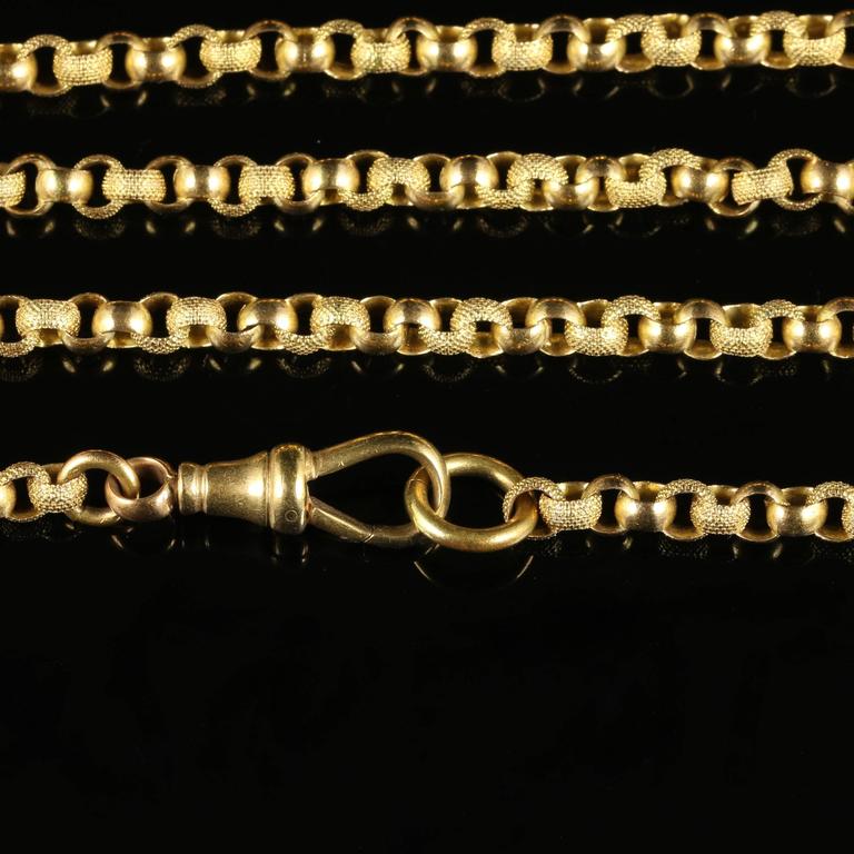 Antique Georgian Long Guard Chain 18 Carat Gold, circa 1780 at 1stDibs