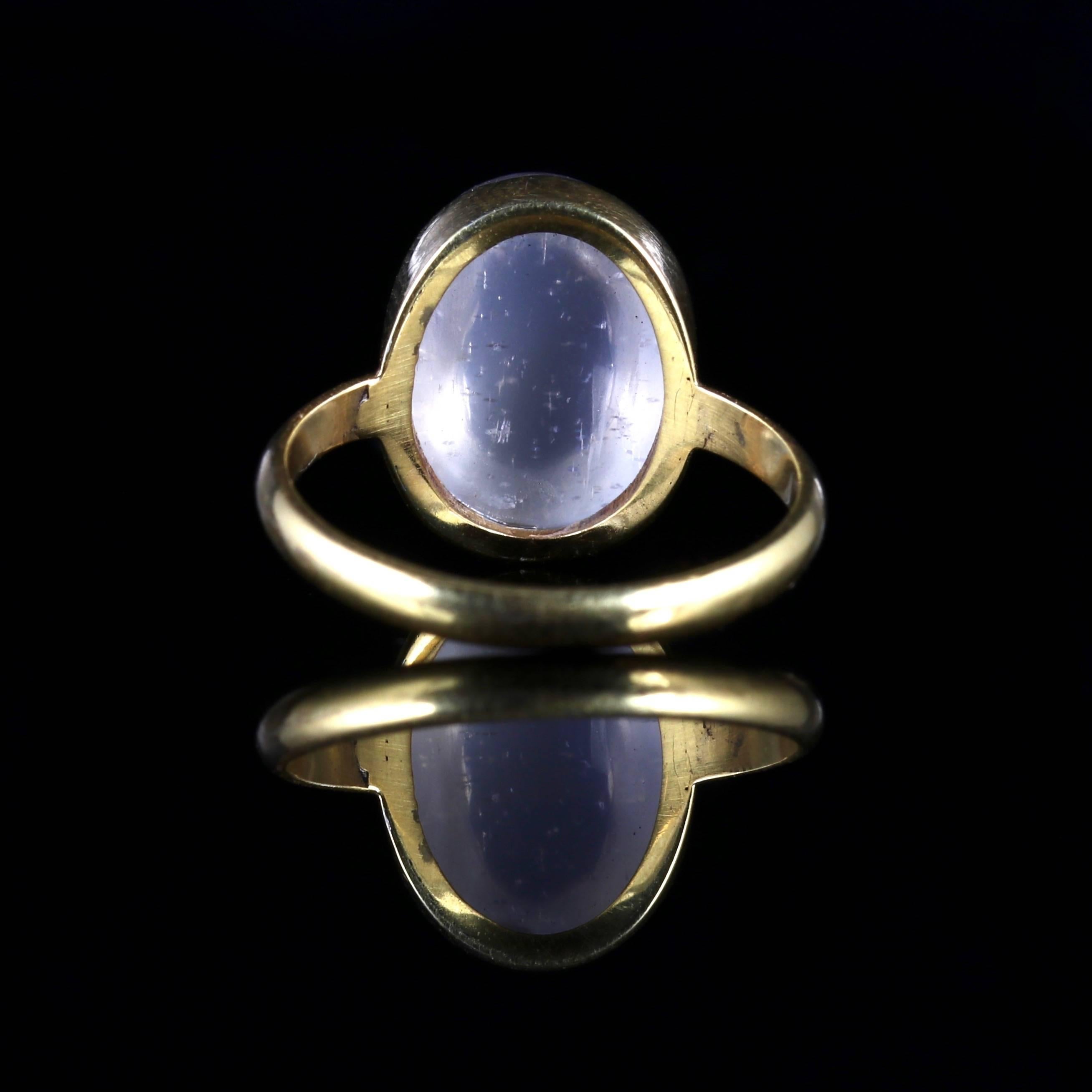 Antique Victorian Moonstone Ring 18 Carat Silver Gold at 1stDibs