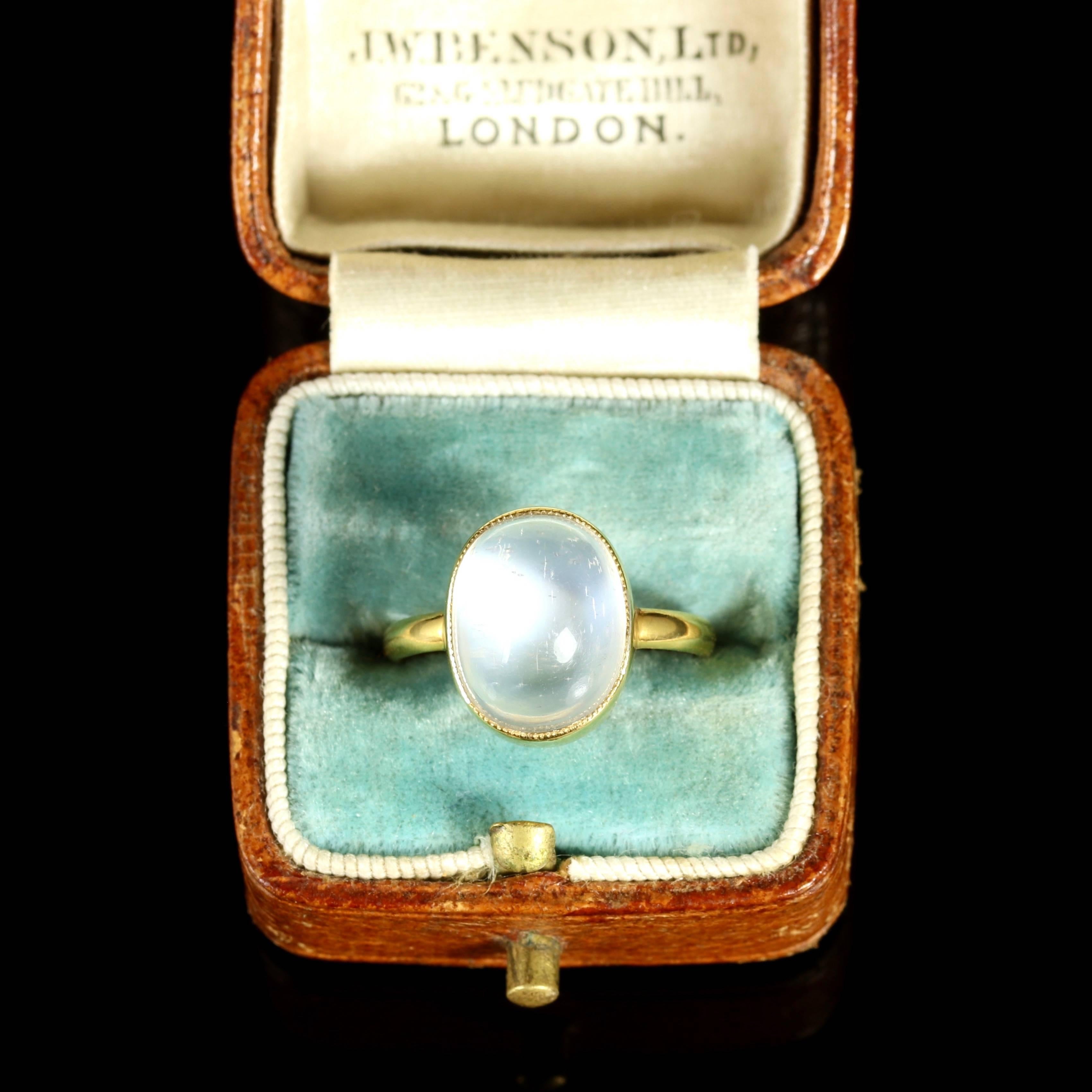 Antique Victorian Moonstone Ring 18 Carat Silver Gold at 1stDibs
