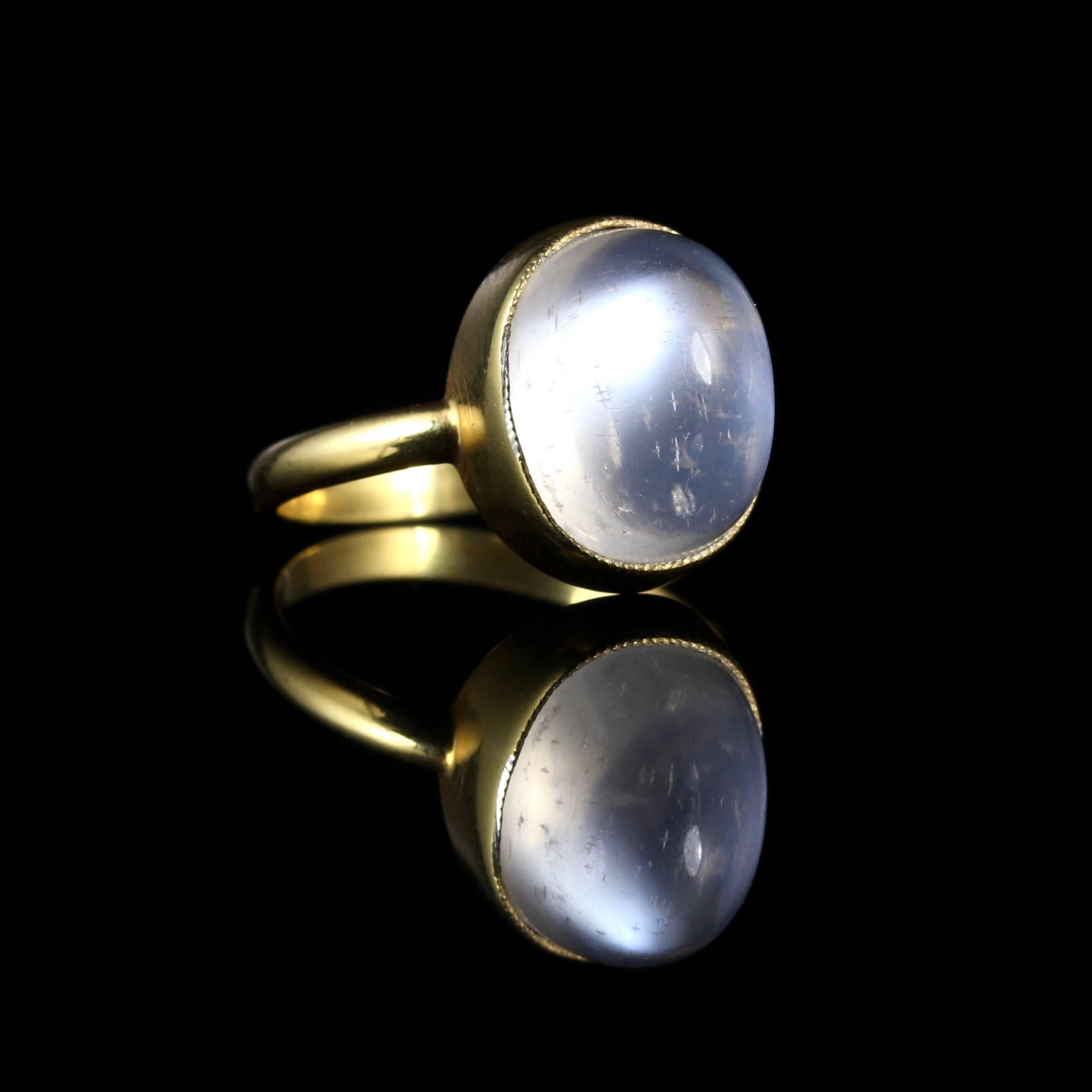 Antique Victorian Moonstone Ring 18 Carat Silver Gold at 1stDibs