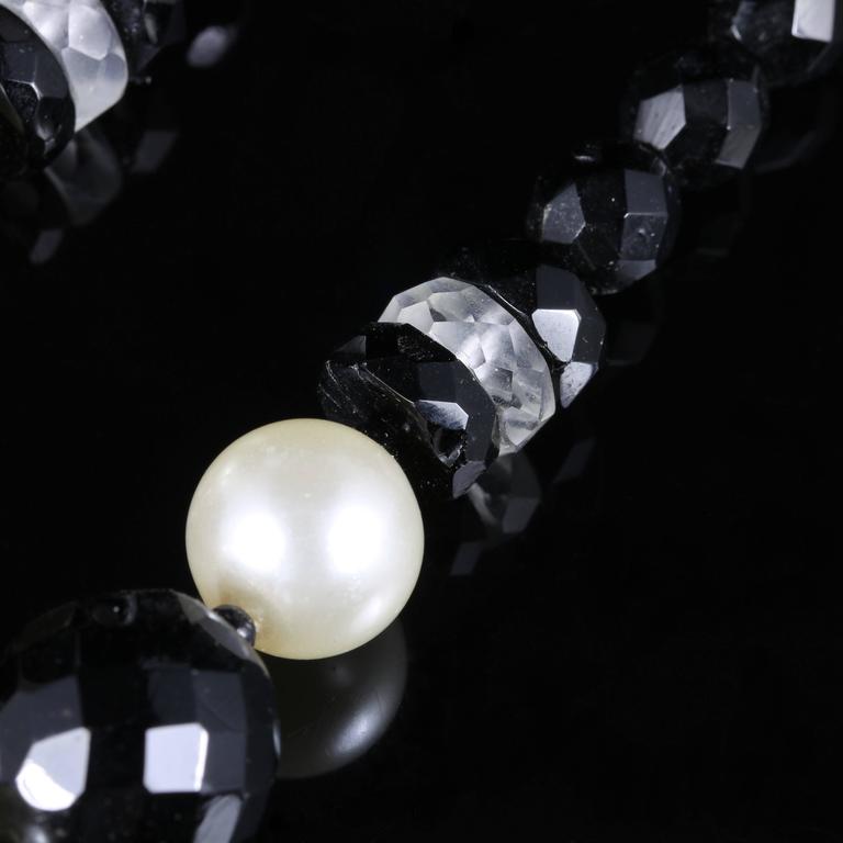 Art Deco French Jet and Pearl Necklace, circa 1920 at 1stDibs