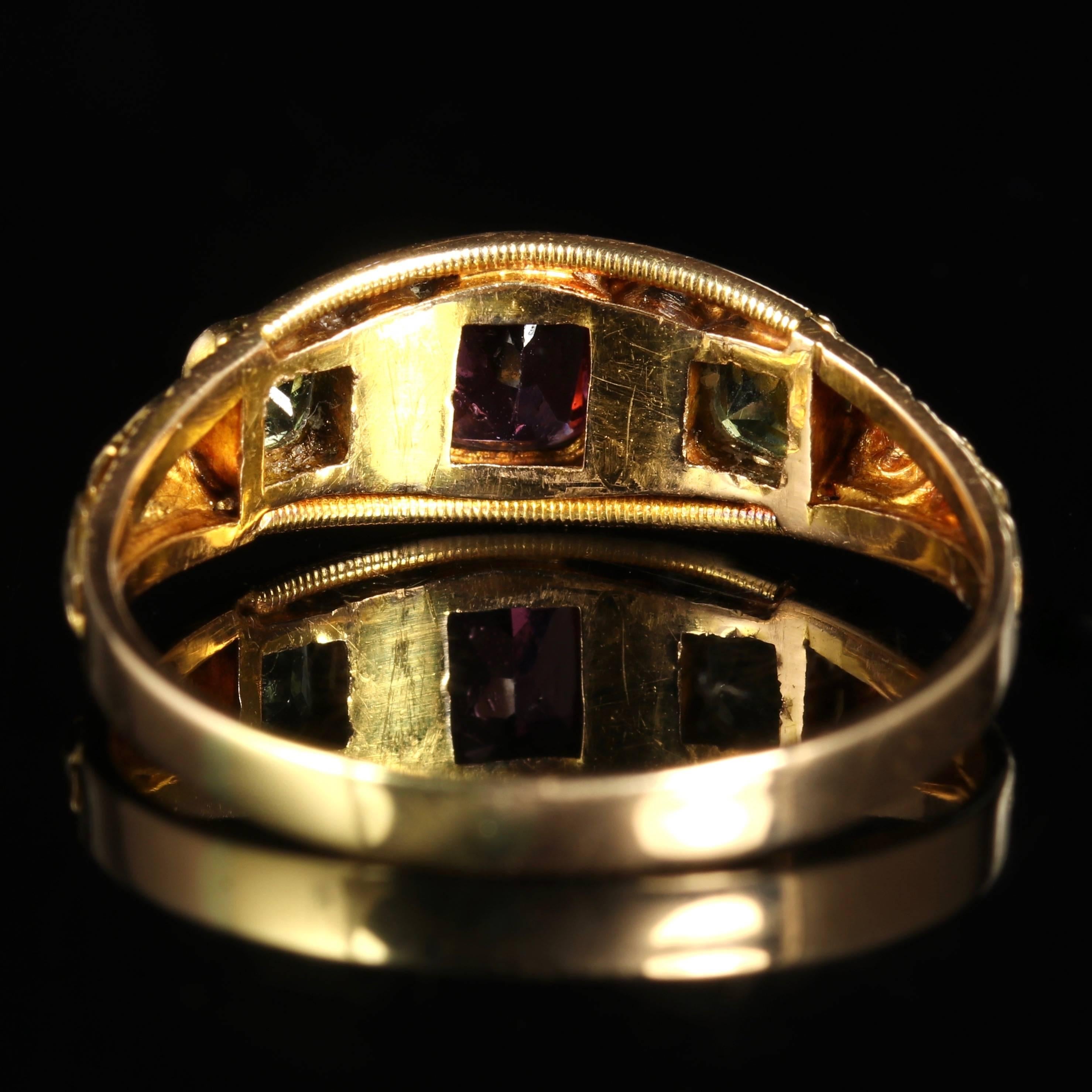 Victorian Suffragette Gold Ring Amethyst Pearl Peridot 15 Carat Dated ...