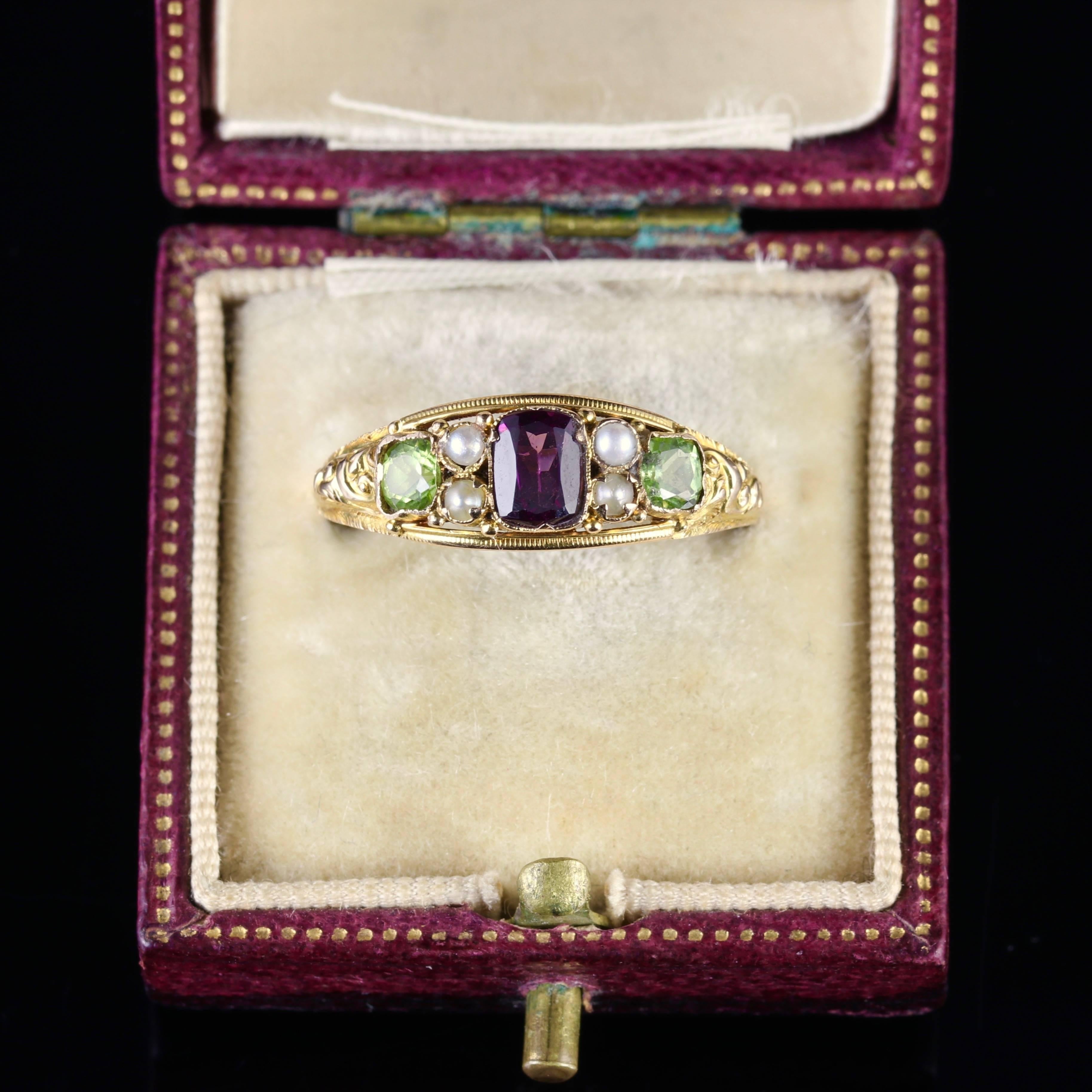Victorian Suffragette Gold Ring Amethyst Pearl Peridot 15 Carat Dated ...